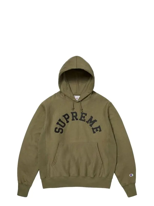 Supreme Champion Hooded Sweatshirt - Olive