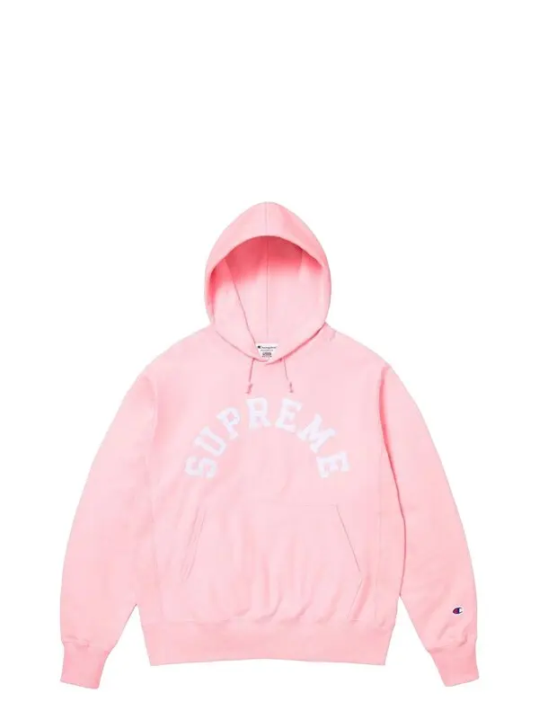 Supreme Champion Arc Logo Hooded Sweatshirt - Pink