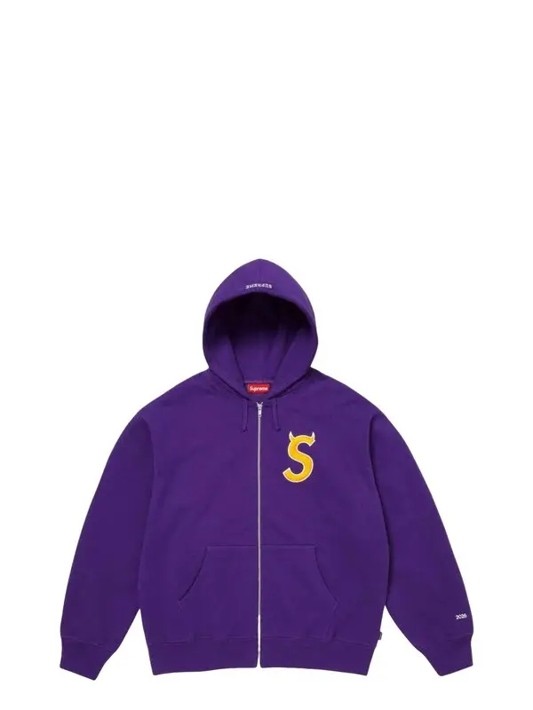 Supreme Ss26 Devil Logo Zip Up Hooded Sweatshirt - Purple