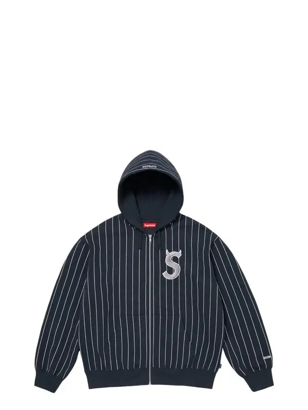 Supreme Ss26 Devil Logo Zip Up Hooded Sweatshirt 'stripe - Black