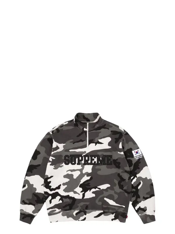 Supreme Ss26 Shop Flag Half Zip Pullover - Snow Camo