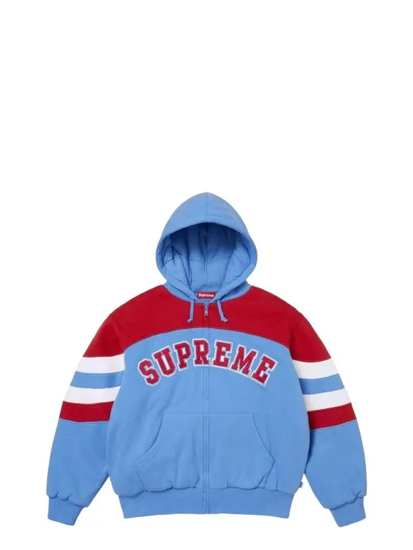 Supreme Ss26 Filled Zip Up Hooded Sweatshirt - Light Blue