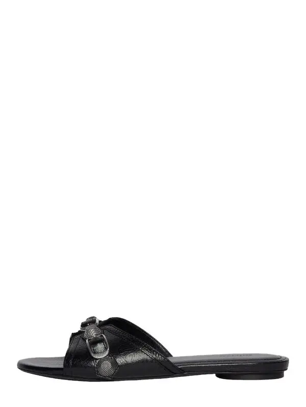 Balenciaga Cagole Flat Sandals - Black