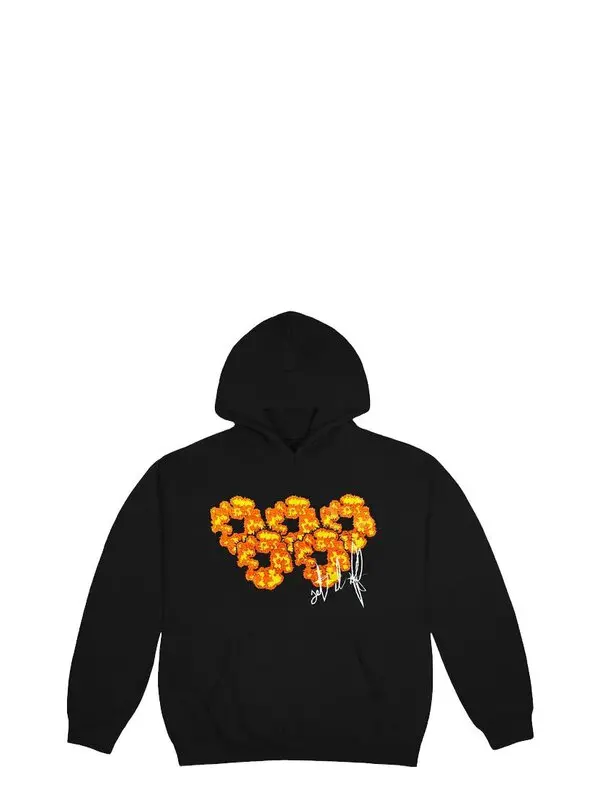 DENIM TEARS X Offset Graphic Hoodie - Black/orange
