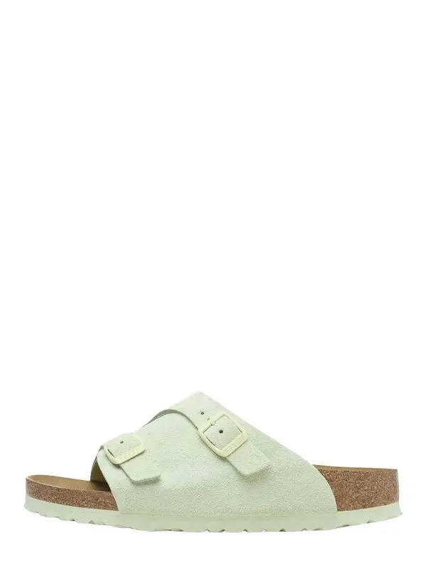 BIRKENSTOCK Suede Leather Sandals - Green/tan
