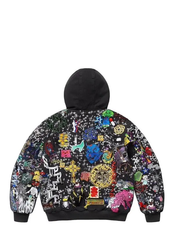 Supreme Aoi Embroidered Hooded Work Jacket - Black