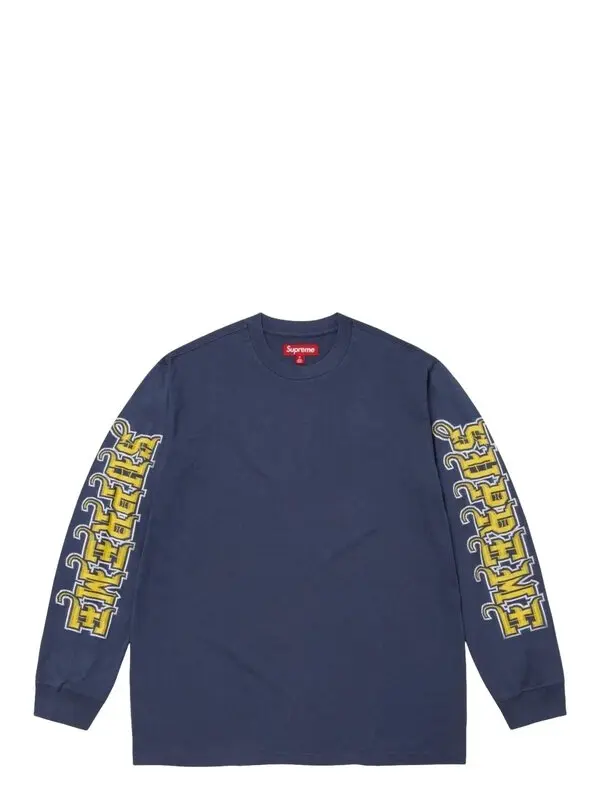 Supreme Fw25 Intarsia Sleeve Long Sleeve Top - Navy