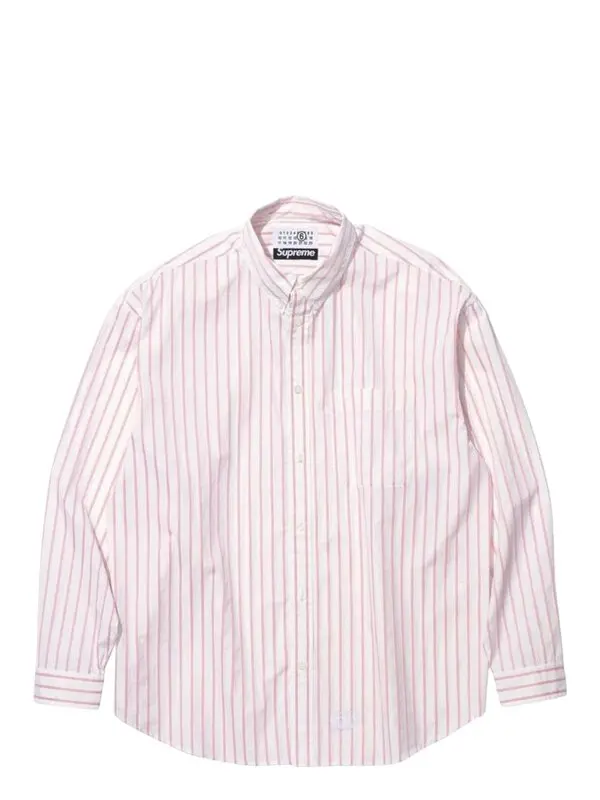 Supreme X Mm6 Maison Margiela Stripe Shirt - Pink