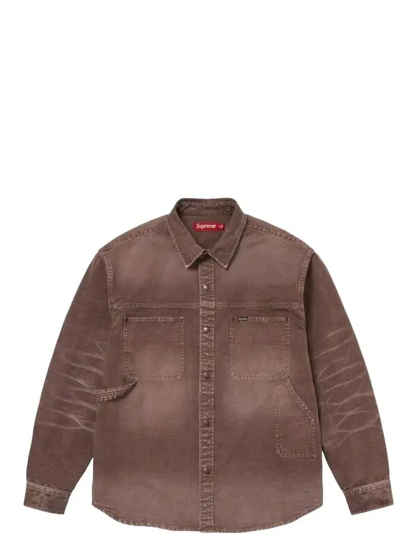 Supreme Ss26 Worn Snap Painter Shirt - Brown