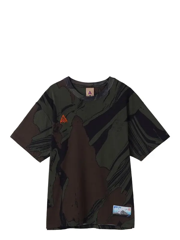 Nike Series Colorblock Round Neck Short Sleeve Black T-shirt - Default Color