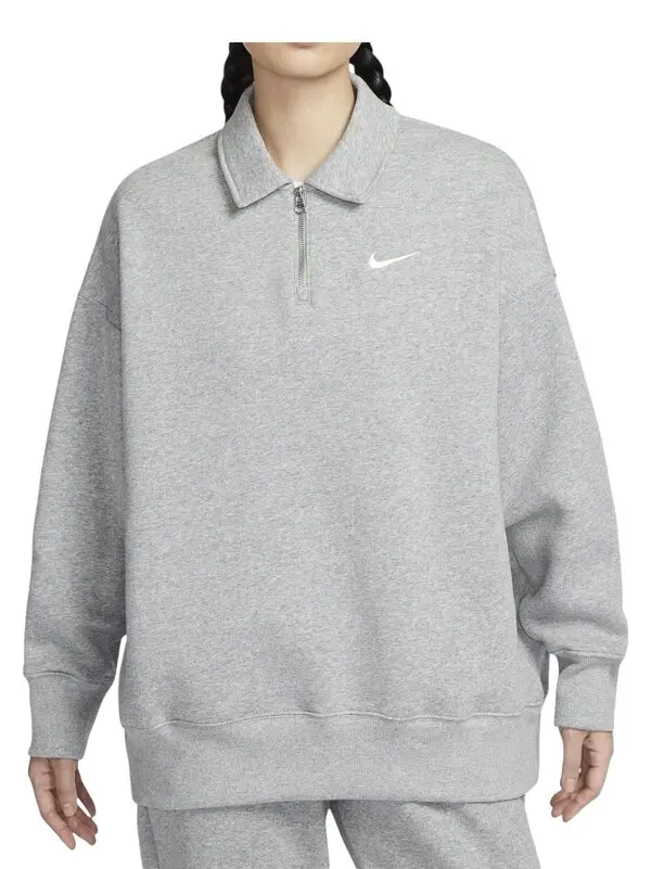 Nike Phoenix Fleece Collared Sweatshirt - Grey/white