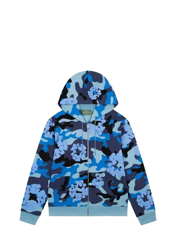 DENIM TEARS Cotton Wreath Hooded Jacket - Blue