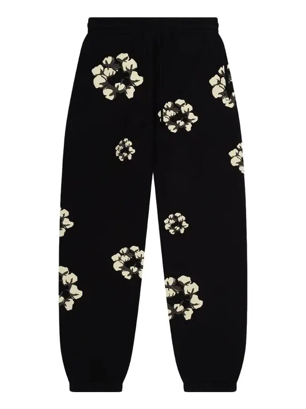 DENIM TEARS X Cactus Plant Flea Market Cotton Wreath Sweatpants - Black
