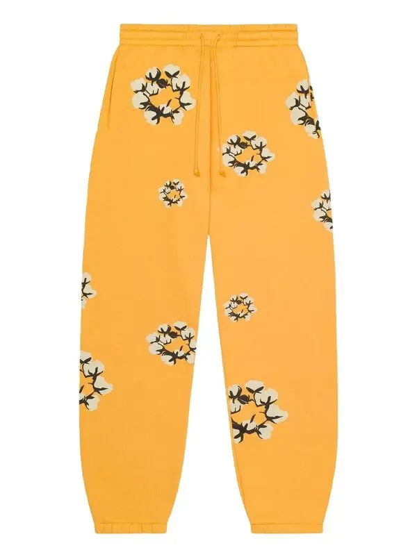 DENIM TEARS X Cactus Plant Flea Market Cotton Wreath Sweatpants - Yellow