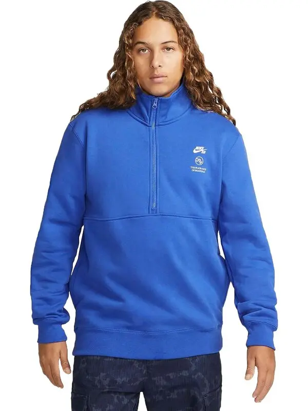 Nike X Fly Streetwear 1/2 Zip Fleece Top - Blue/white