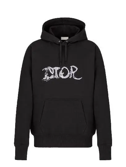 Dior X Peter Doig Crossover Fw21 Logo Embroidered Pullover - Black