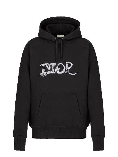 Dior X Peter Doig Crossover Fw21 Logo Embroidered Pullover - Black