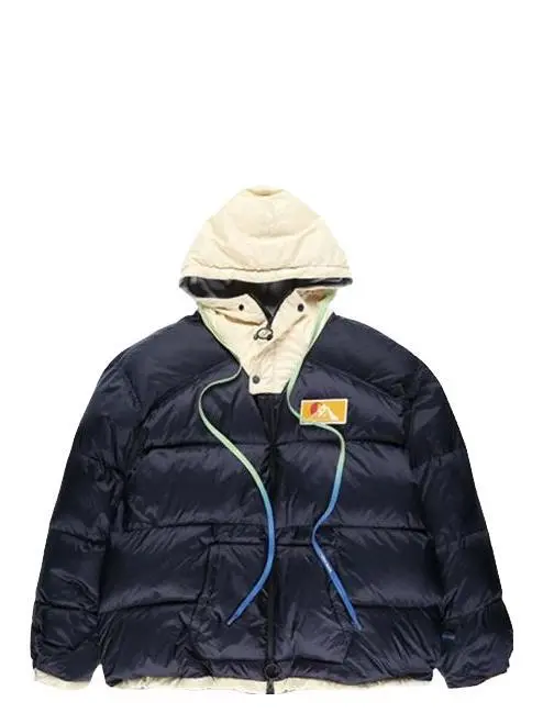 Off-White Zip Up Puffer Jacket - Dark Blue