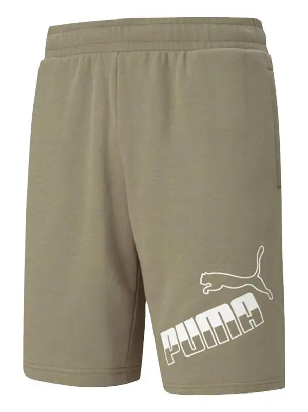 PUMA Amplified Big Logo Shorts - Olive Green/white