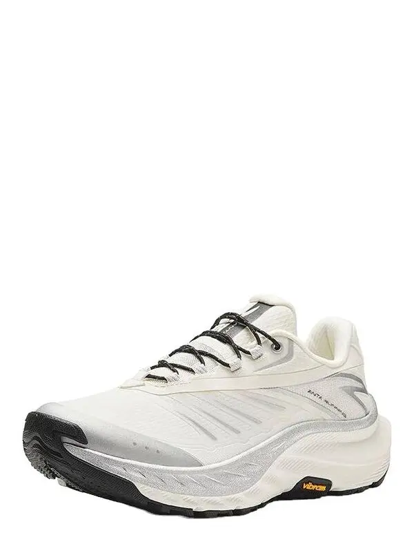 ANTA Athletic Lace-up Running Sneakers - White/silver/black