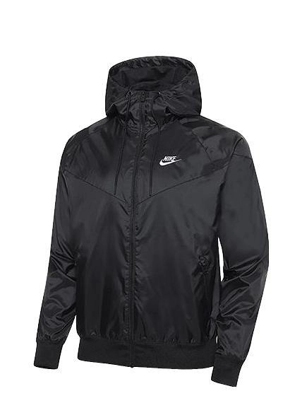 Nike Zipper Hooded Windproof Jacket - Black