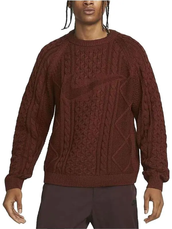 Nike Life Cable Knit Sweater - Burgundy