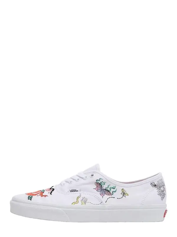 VANS Authentic Casual Printed Sneakers - White/pink/black