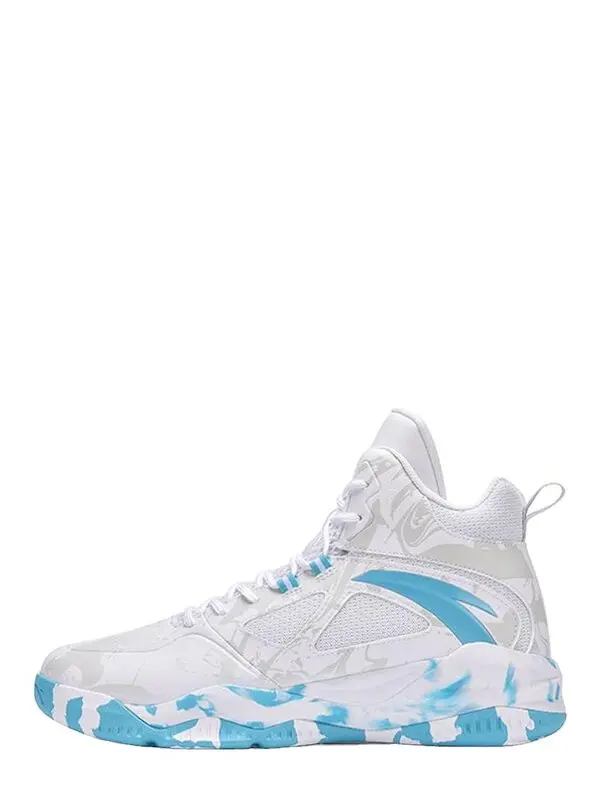 ANTA Badao Basketball High Top Sneakers - White/blue