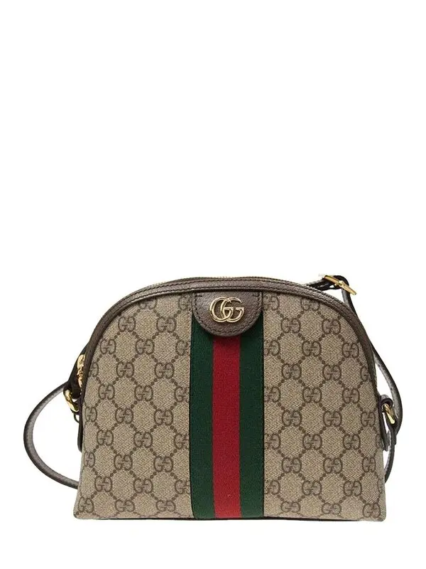Gucci Ophidia Gg Stripe Webbing Canvas Shoulder Bag - Cream