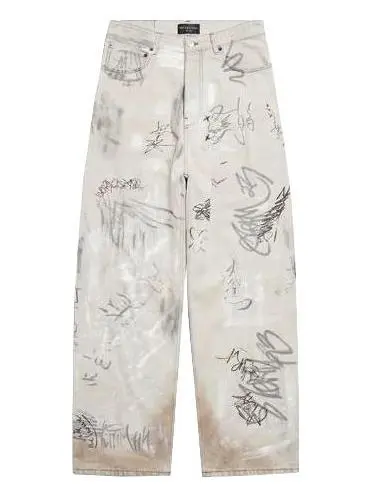 Balenciaga Graffiti Baggy Jeans - Grey