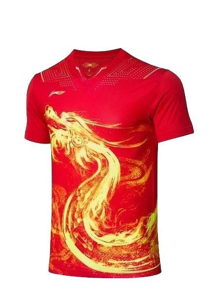 LI-NING 32nd Tokyo Olympics Table Tennis Jersey - Red/yellow