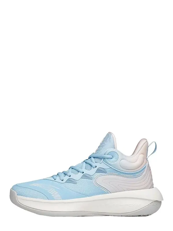 ANTA Tiger Roar High Top Sneakers - Light Blue/pink/white