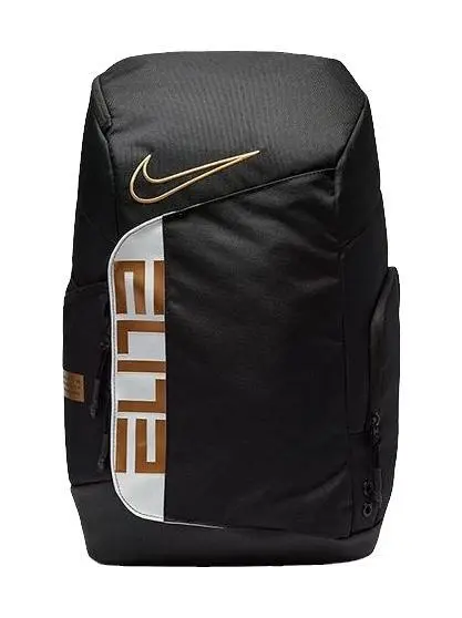 Nike Elite Pro Basketball Backpack - Black/white/metallic Gold