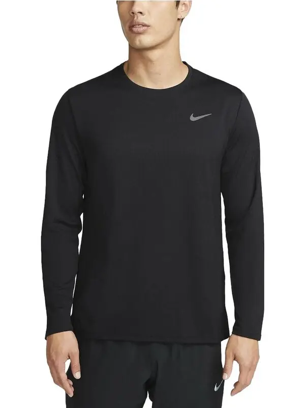 Nike Dri-fit Uv Long-sleeve Running T-shirt - Black/white