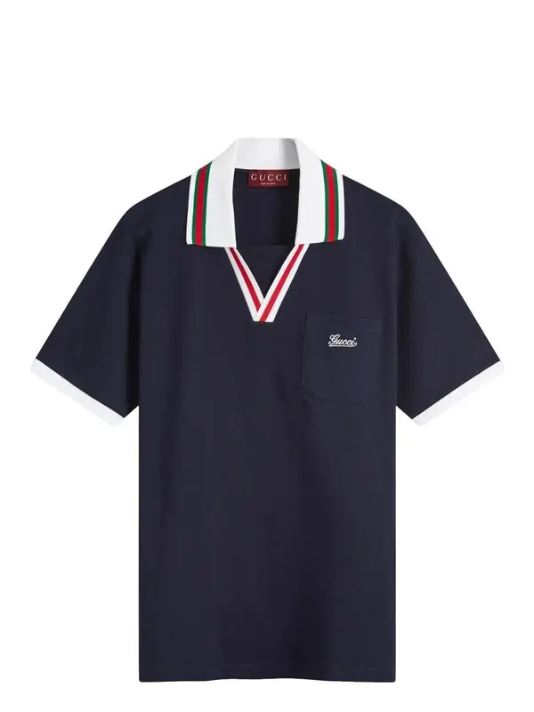 Gucci Skipper Collar Polo Shirt - Navy