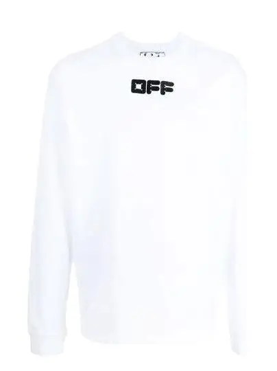 Off-White Fw21 Logo Printing Long Sleeves Loose Fit White - Multi-color