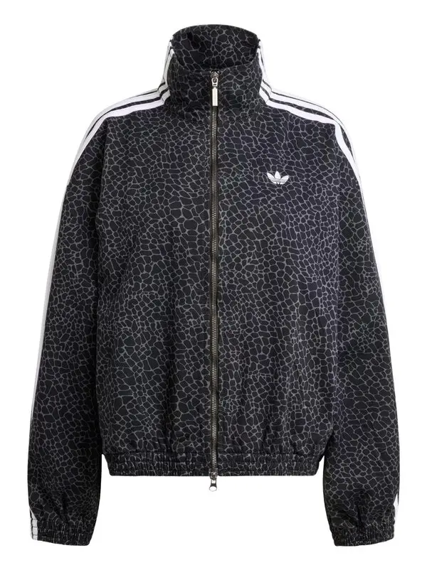 Adidas Firebird Oversized Printed Jacket - Black/grey Six
