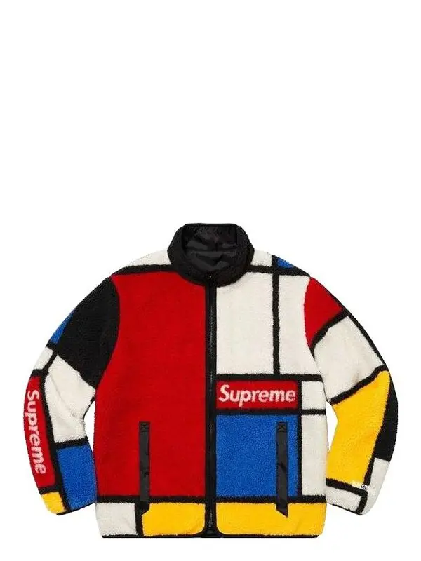 Supreme Reversible Colorblocked Fleece Jacket - Multi-color