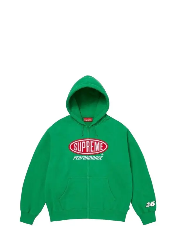 Supreme Ss26 Performance Zip Up Hooded Sweatshirt - Green