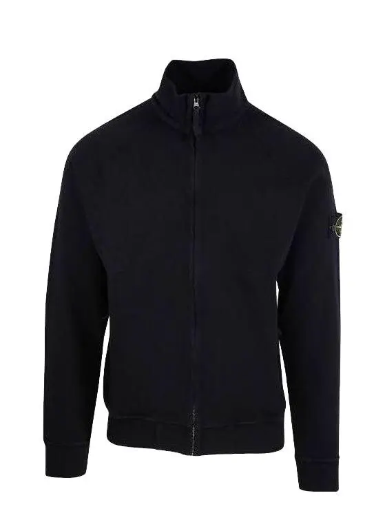 Stone Island Zip Sweatshirt - Black