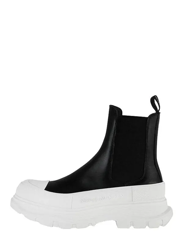 Alexander McQueen Leather Chelsea Boots - Black/white