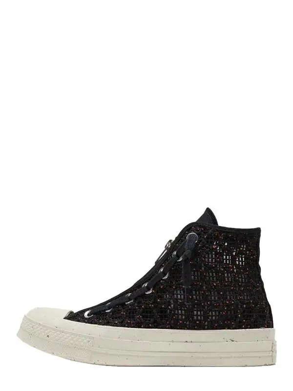 CONVERSE Chuck 70 High Top Sneakers With Speckled Crochet Detail - Black/red
