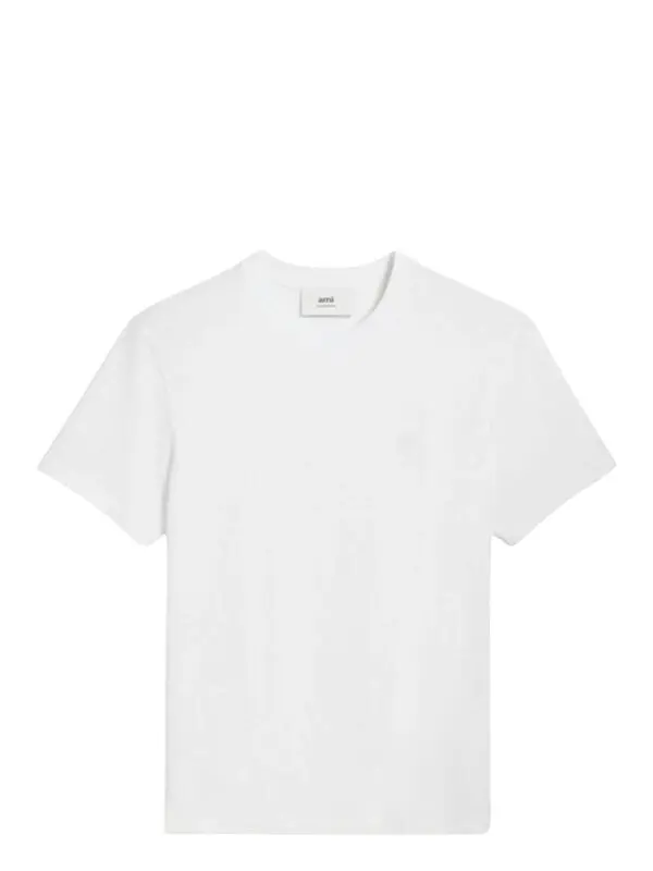 AMI Paris Tone-on-tone Heart Logo T-shirt - White