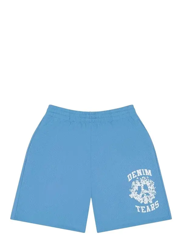 DENIM TEARS Mesh Shorts With Graphic Logo - Light Blue