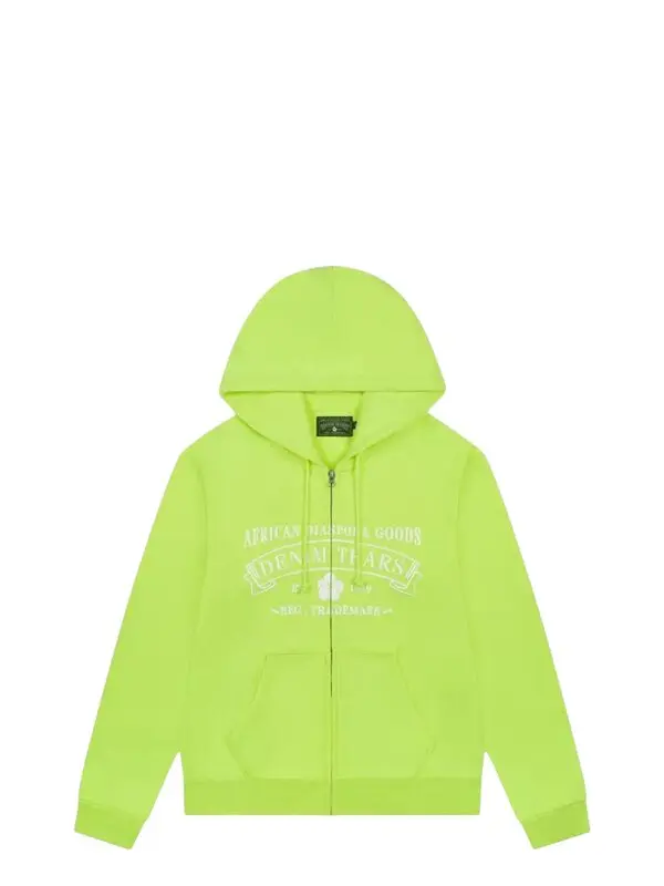 DENIM TEARS Zip Up Hoodie - Lime