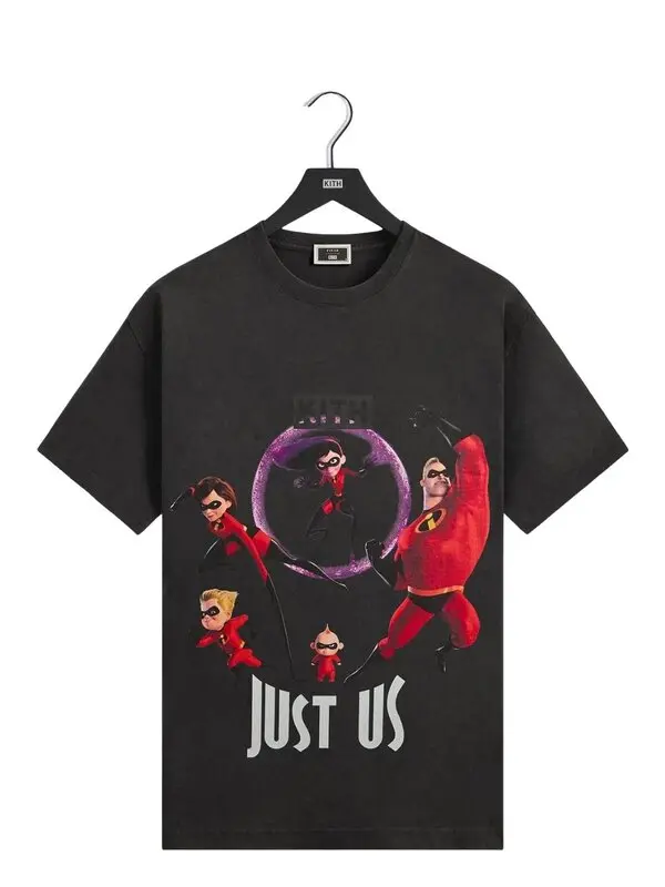 Kith X Disney Pixar The Incredibles Just Us Vintage T-shirt - Black