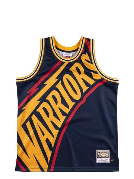 Mitchell & Ness Golden State Warriors Big Face Basketball Vest - Navy