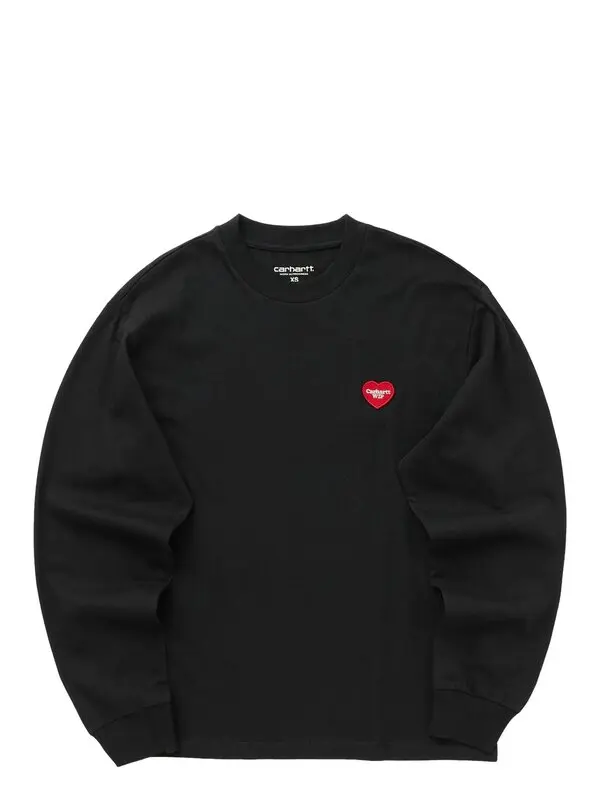Carhartt Work In Progress Heart Patch Long Sleeve T-shirt - Black