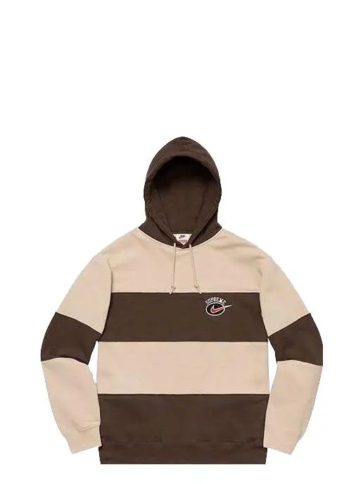Supreme X Nike Stripe Hooded Sweatshirt - Brown/tan