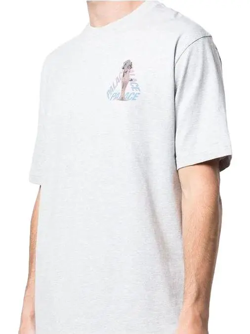 PALACE Rolls P3 Back Logo Gradient Large Triangle Printing Short Sleeve Gray - Grey